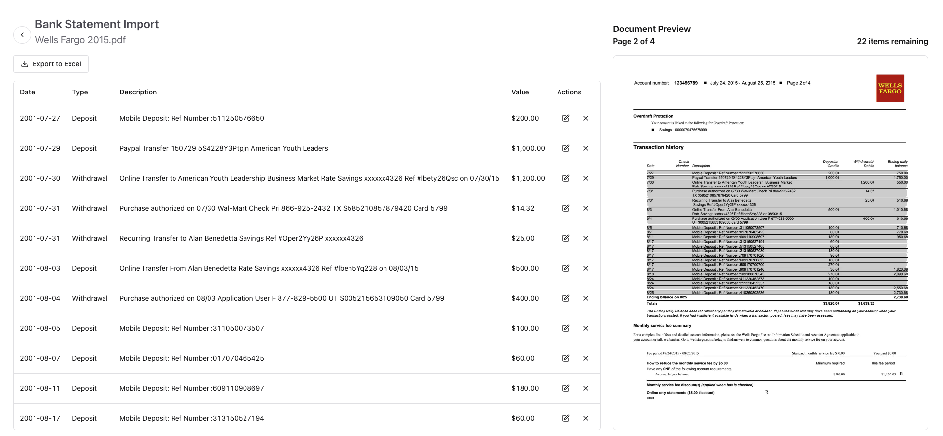 Statement Parser - Convert Bank Statements to Excel